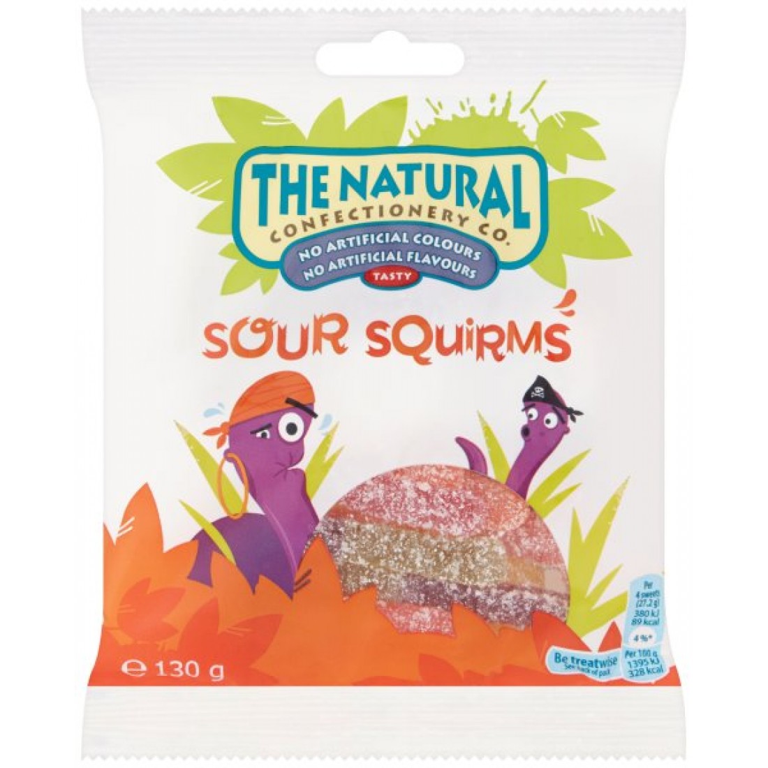 The Natural Confectionery Co Sour Squirms 10 X 130g Planet Candy